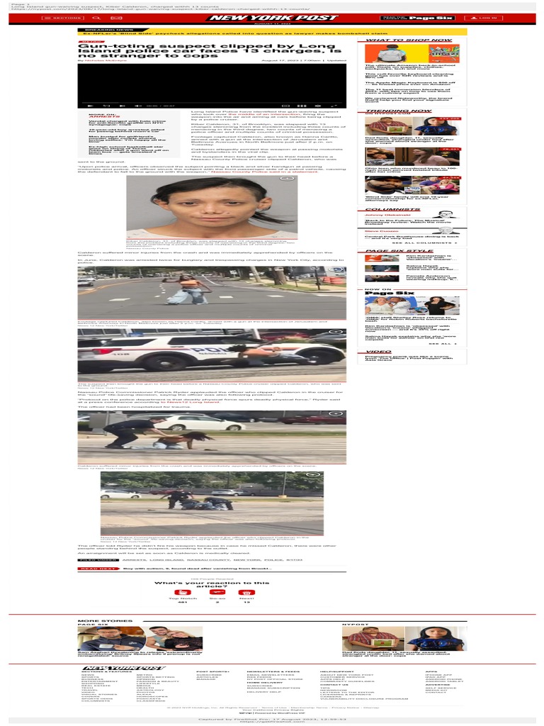 Long Island Gun-Waiving Suspect, Kiber Calderon, Charged Withh 13 ...