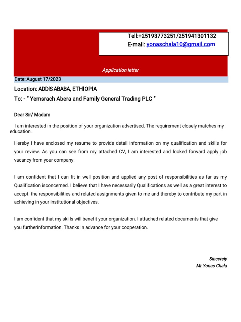 Yemsrach Abera and Family General Trading PLC | PDF | Career & Growth ...