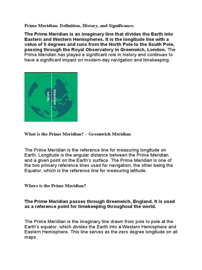 Prime Meridian | PDF | Longitude | Geographical Technology