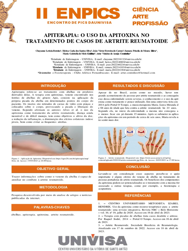 Apiterapia - o Uso Da Apitoxina No Tratamento de Casos de Artrite Reumatoide | PDF | Ciências e ...