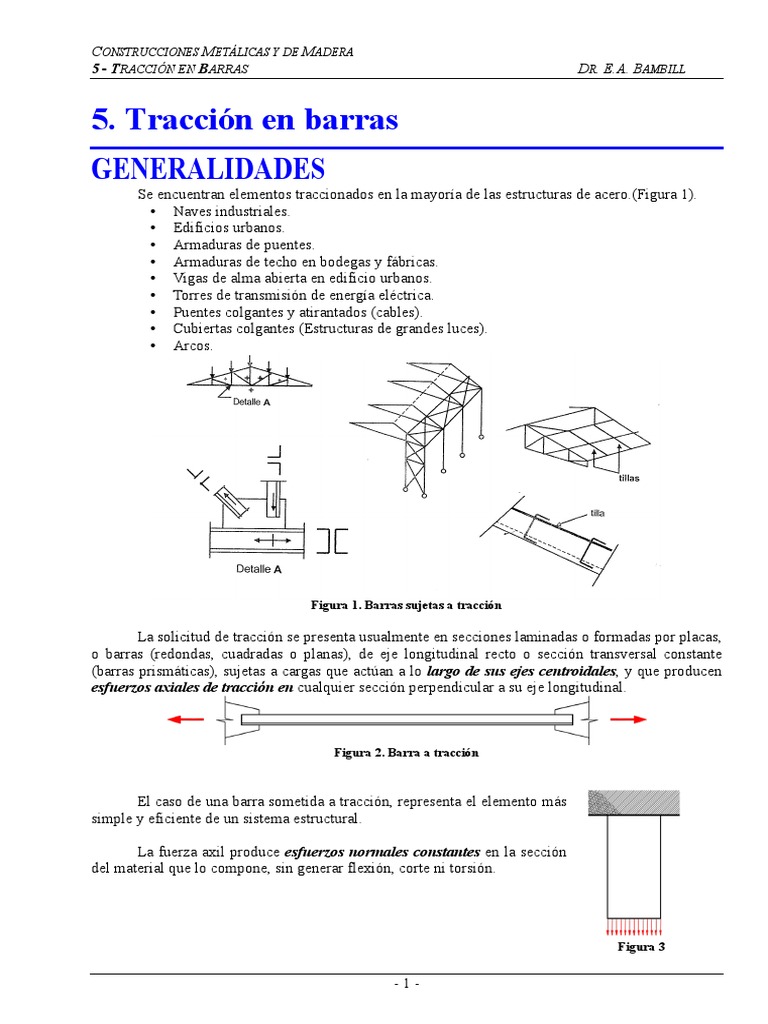 Tracción en Estructuras Metálicas | PDF | Viga (Estructura) | Braguero