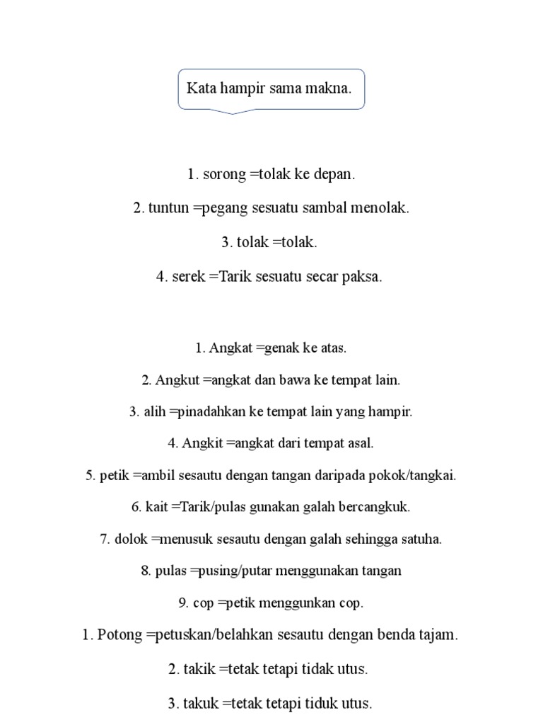 Kata Hampir Sama Makna | PDF