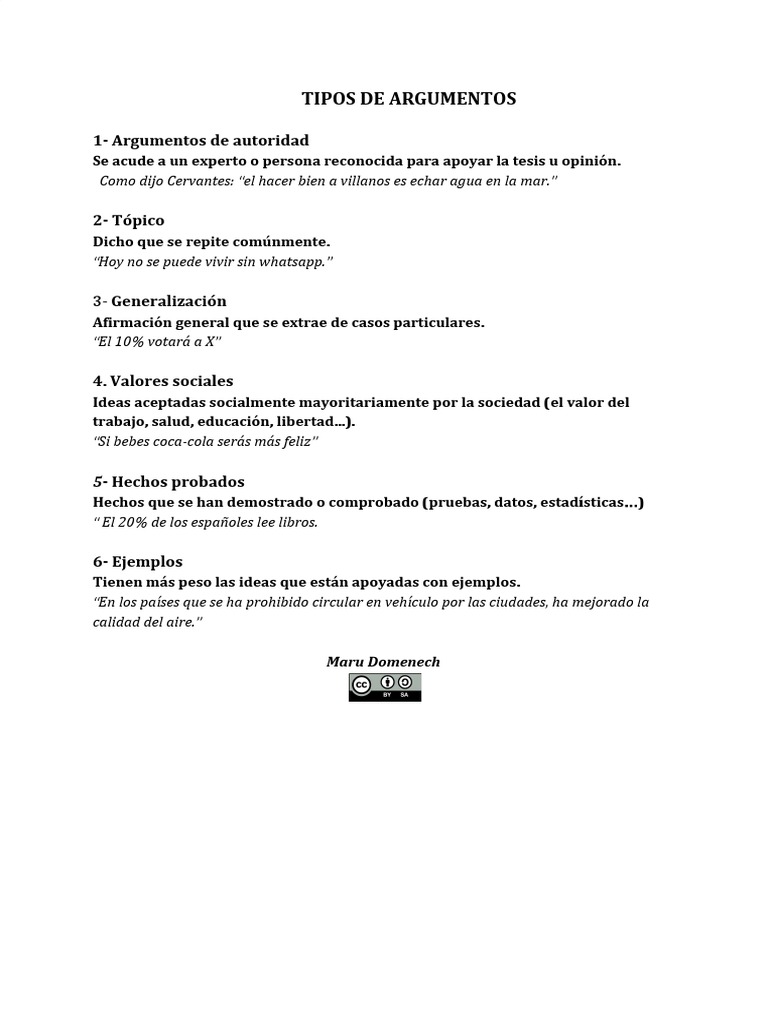 Tipos de Argumentos en Debate | PDF | Ciencia y matemáticas