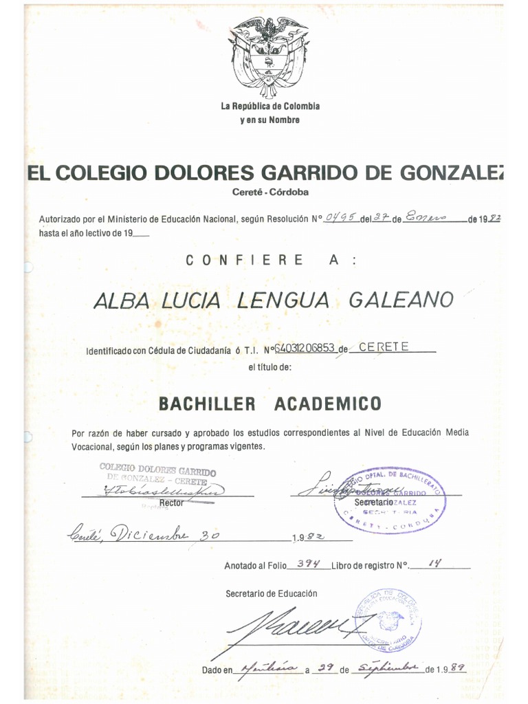 Diploma de Bachiller | PDF
