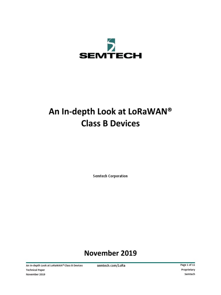 LoRaWAN Class B Devices in Depth Downloadable | PDF