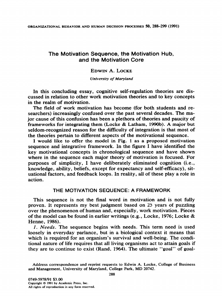 The Motivation Sequence, The Motivation Hub and The Motivation Core | PDF