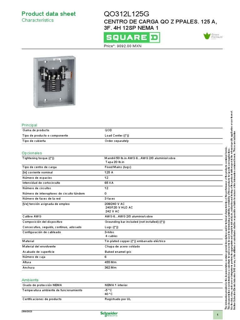 QO312L125G DATASHEET MX es-MX | PDF