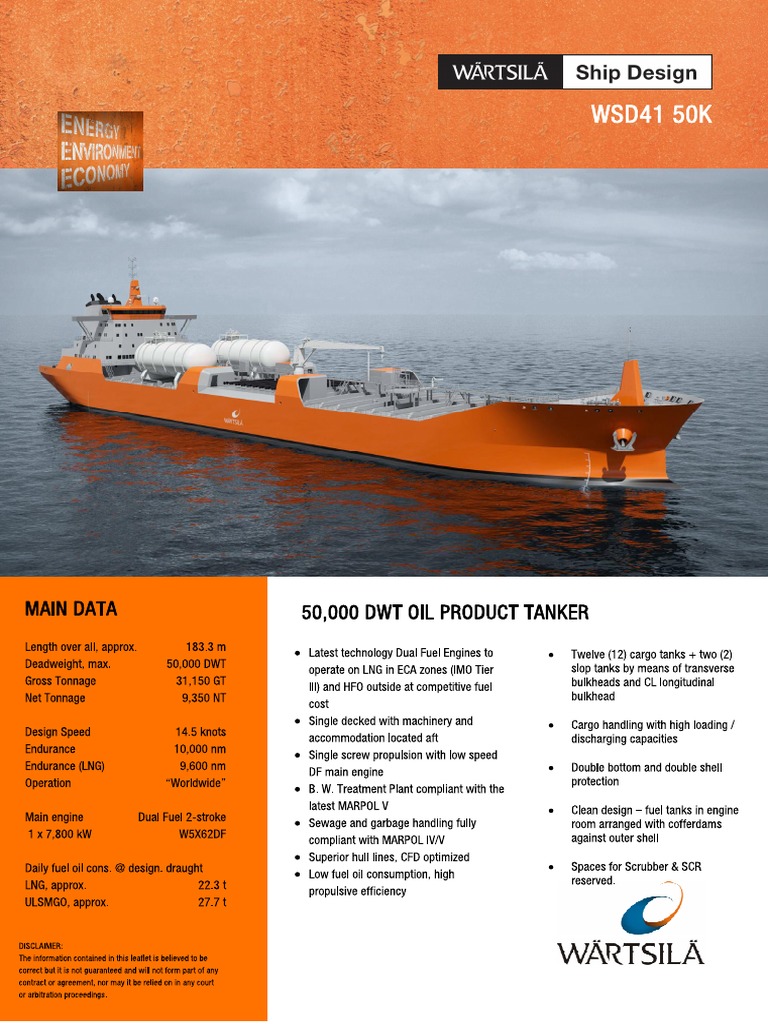 WARTSILA Data-Sheet-Ship-Design-Tanker - Arreglo General | PDF
