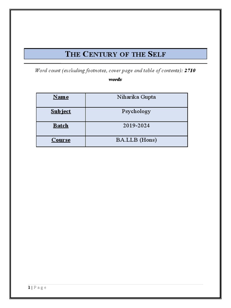 Century of Self Documentary | PDF