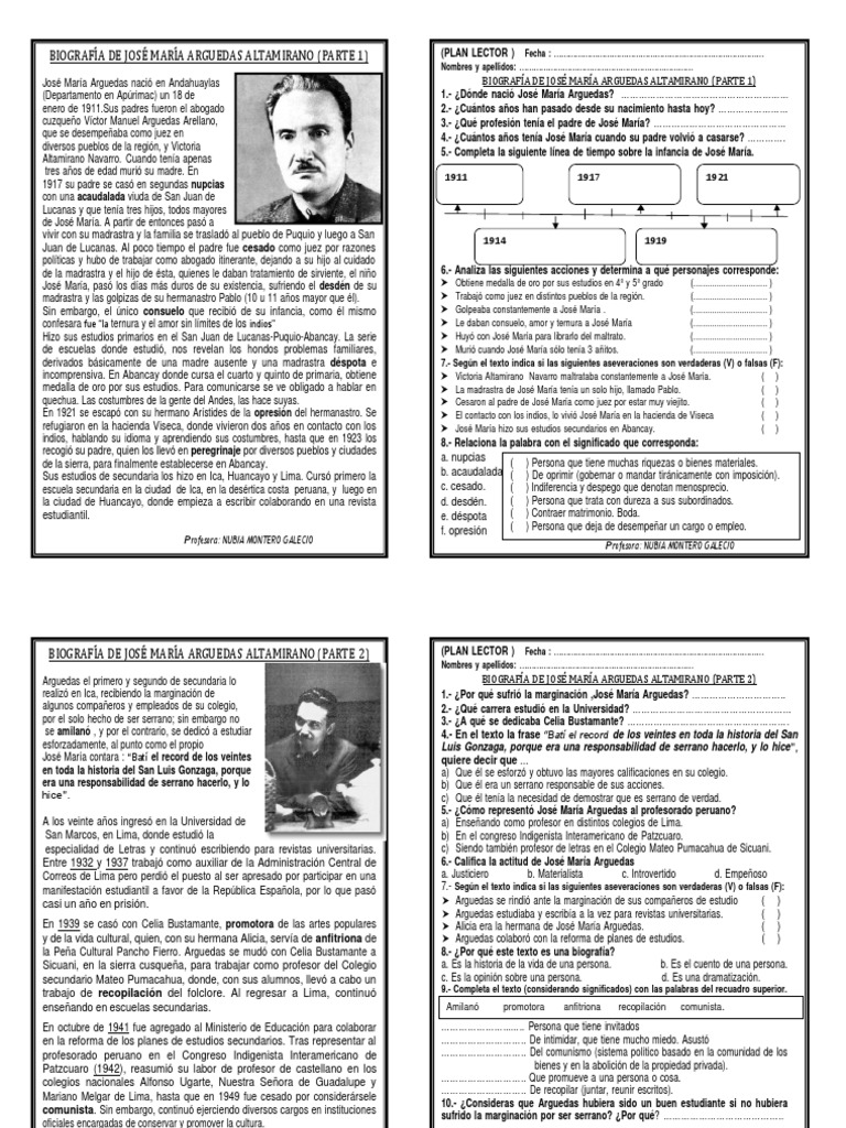 Biografía de José María Arguedas | PDF