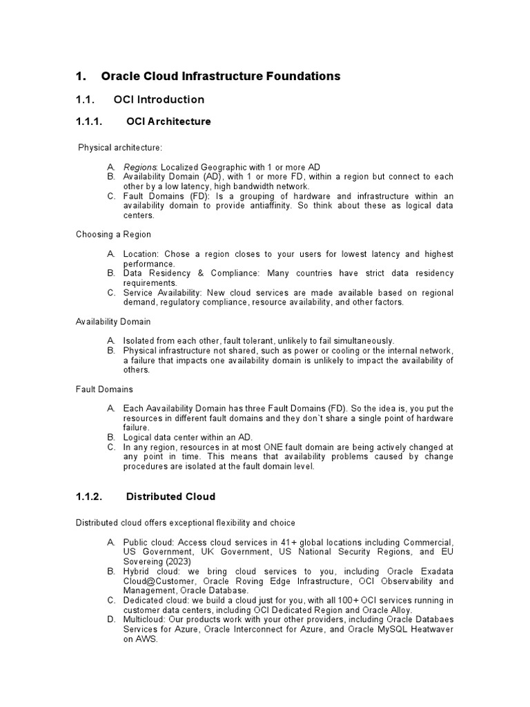 OCI Fundamentals | PDF