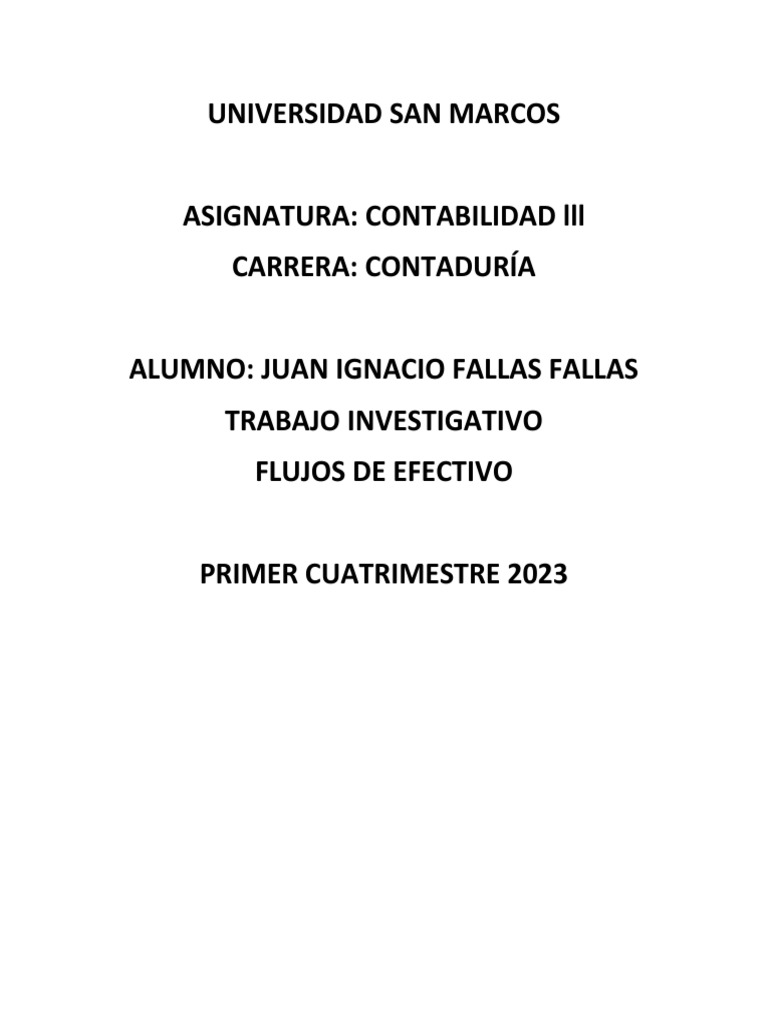 Trabajo Investigativo - Flujos de Efectivo | PDF