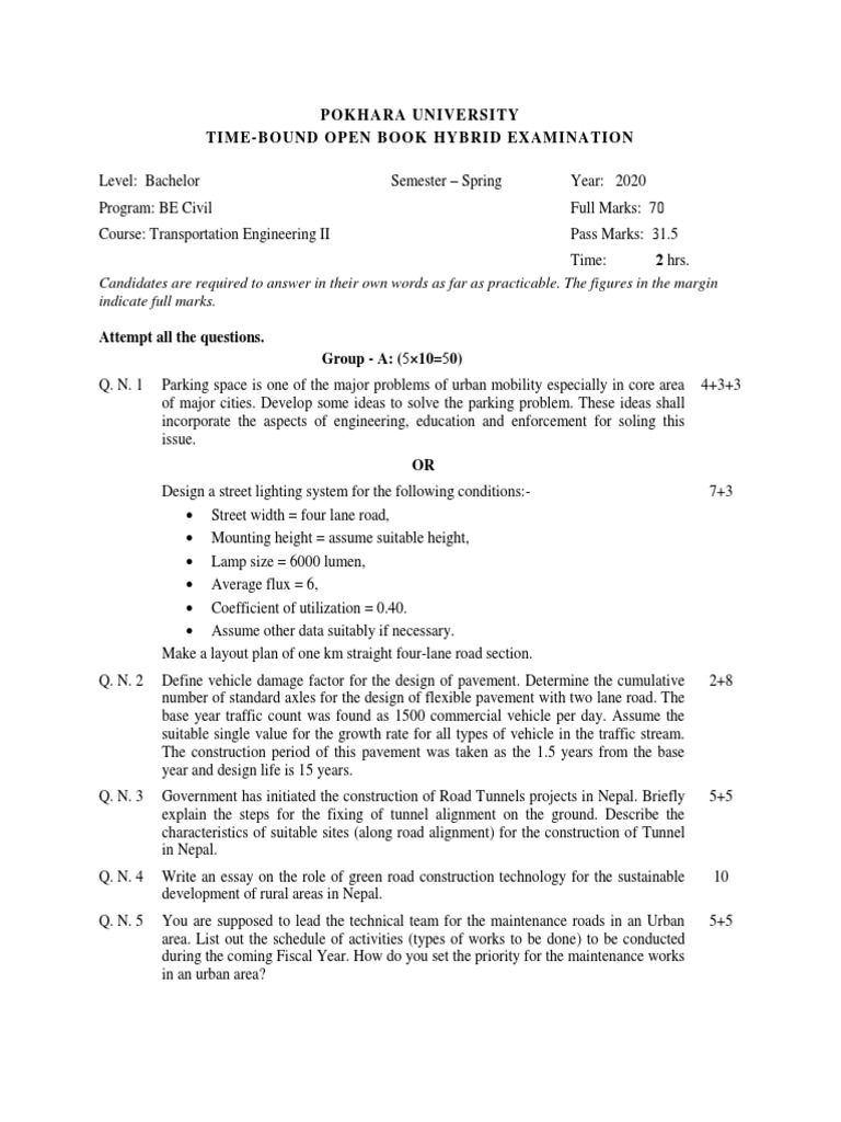 Highway Engineering MCQs for Exam 2020 | PDF | Teaching Methods & Materials | Technology ...