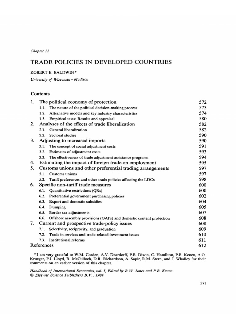 Chapter 12 Trade Policies in Developed Co - 1984 - Handbook of ...