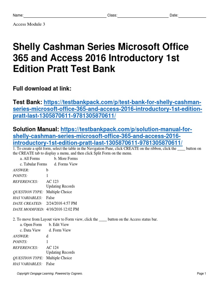 Shelly Cashman Series Microsoft Office 365 And Access 2016 Introductory