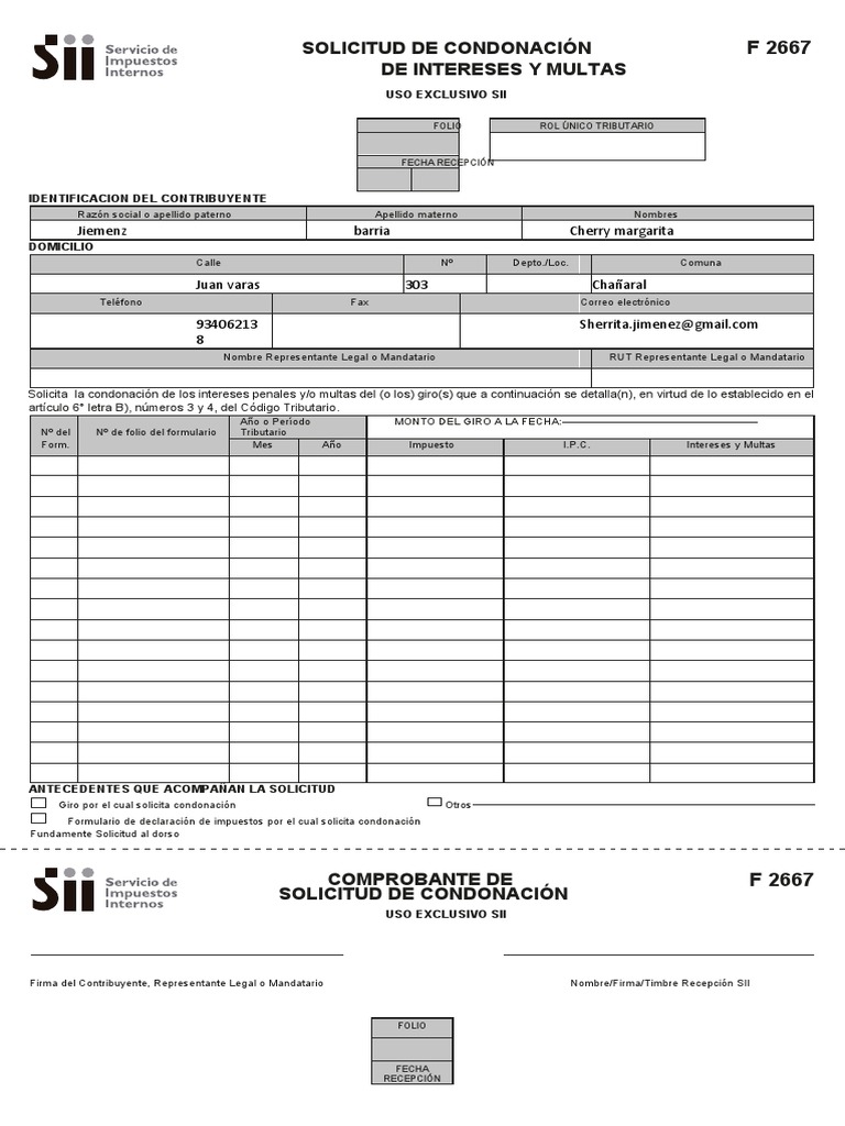 Formulario 2667 | PDF