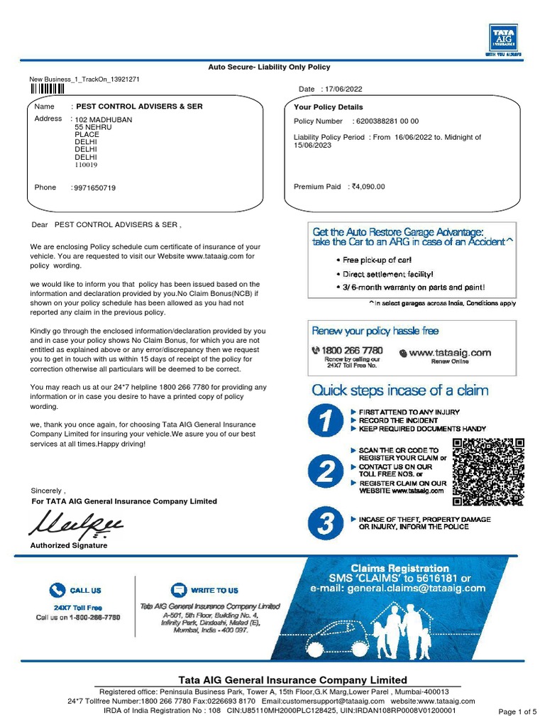 insurance paper sample | PDF