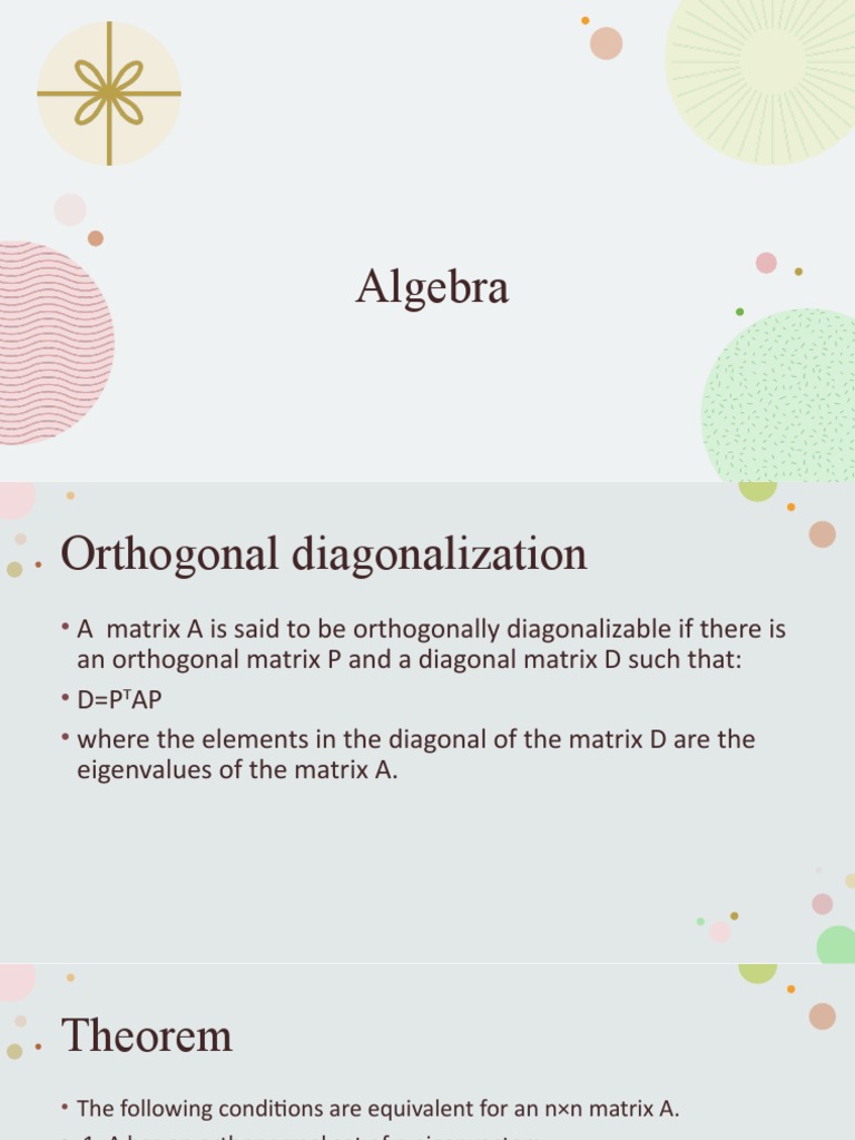 Algebra Pdf Eigenvalues And Eigenvectors Matrix Mathematics 5669