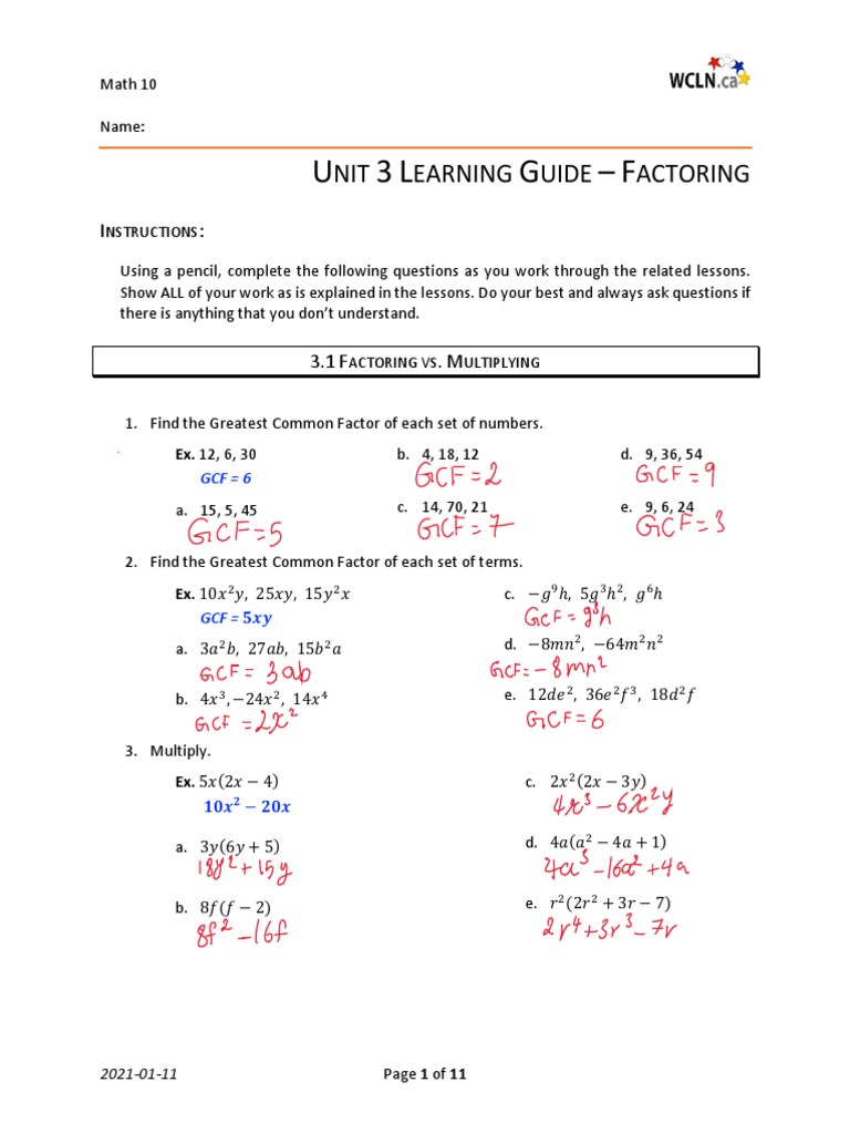 Unit 3 Pdf Factorization Computational Science