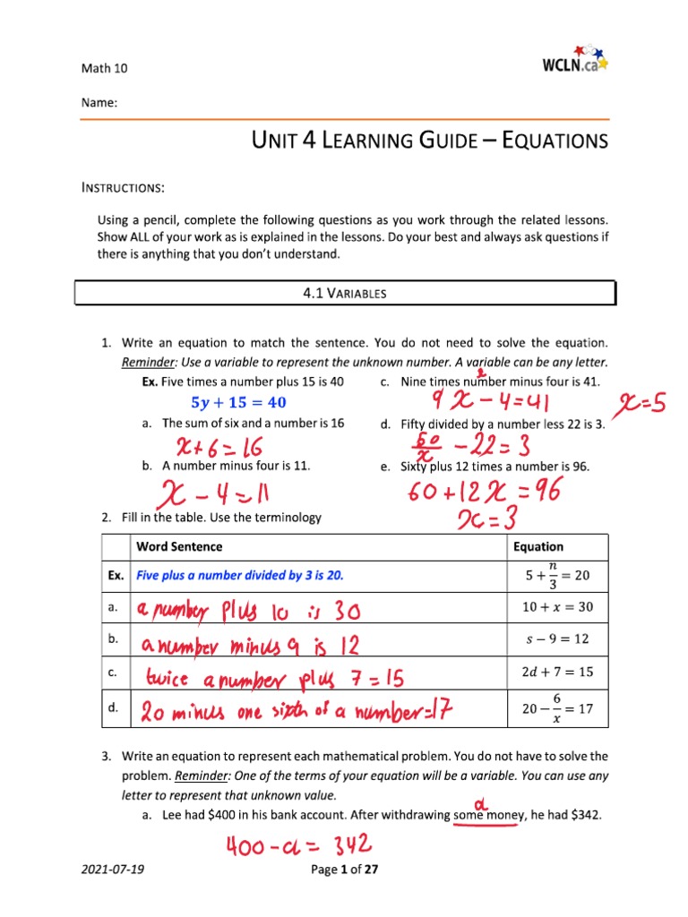 Unit 4 Learning Guide | PDF