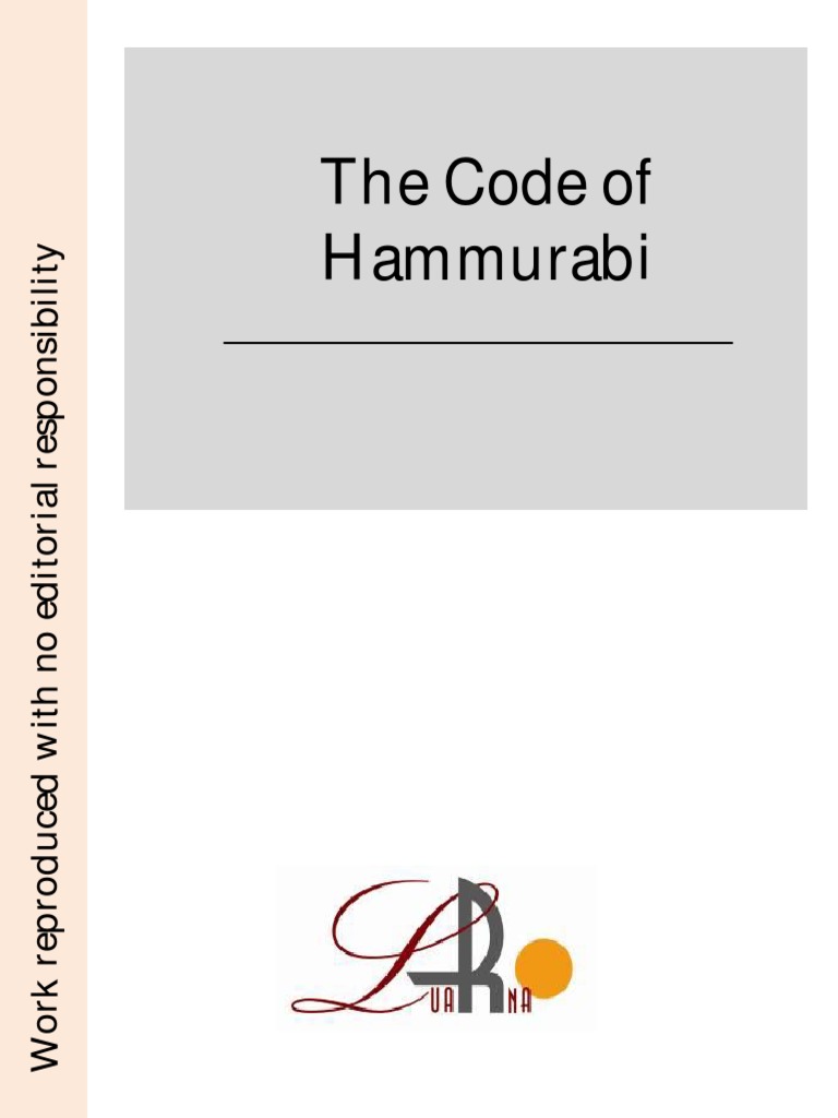 The Code of Hammurabi | PDF | Law