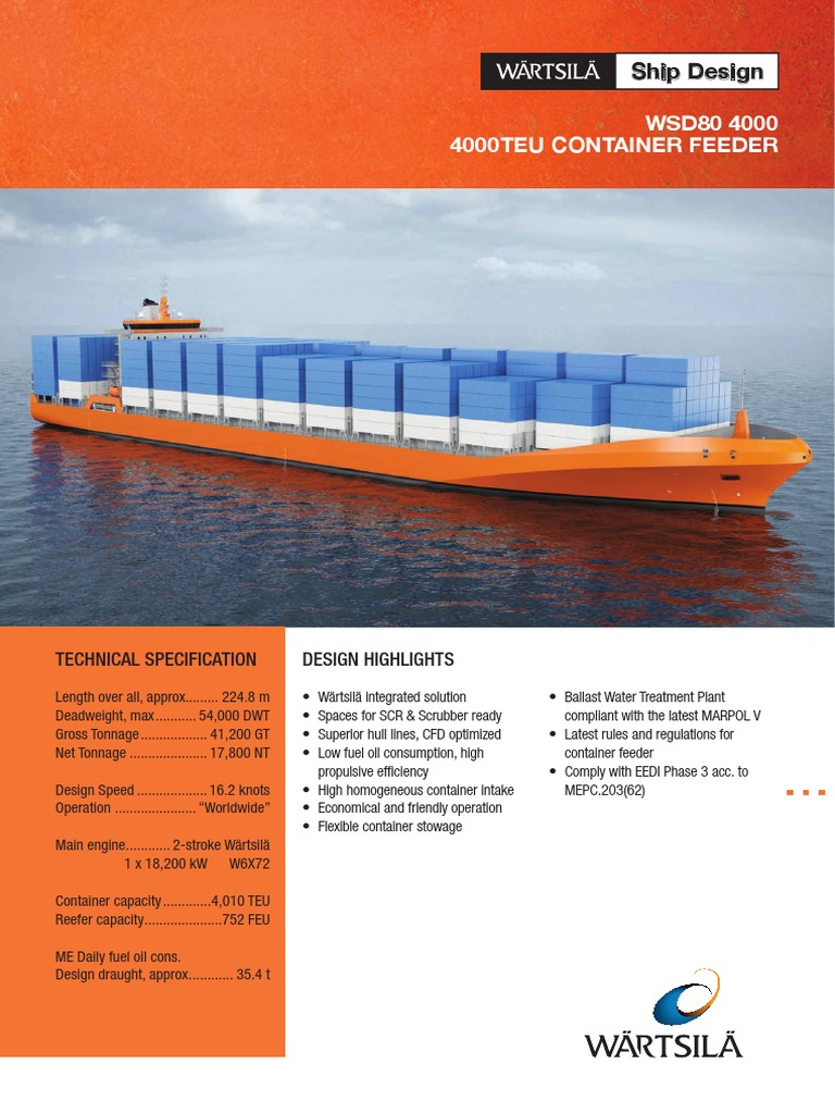 Data Sheet Ship Design Container wsd80 4000 | PDF