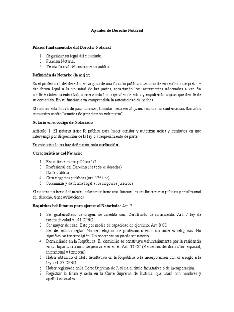 Apuntes de Derecho Notarial | PDF