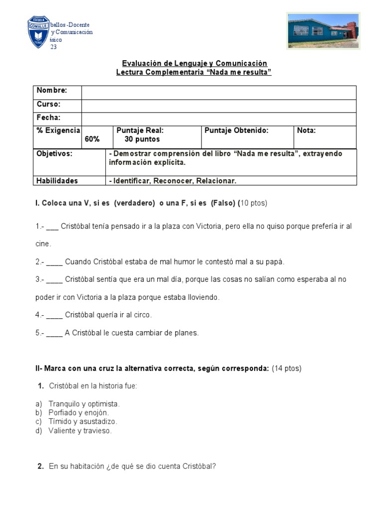 Prueba Nada Me Resulta | PDF