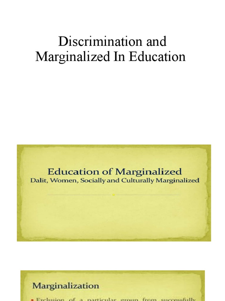 Discrimination and Marginalization in Education | PDF