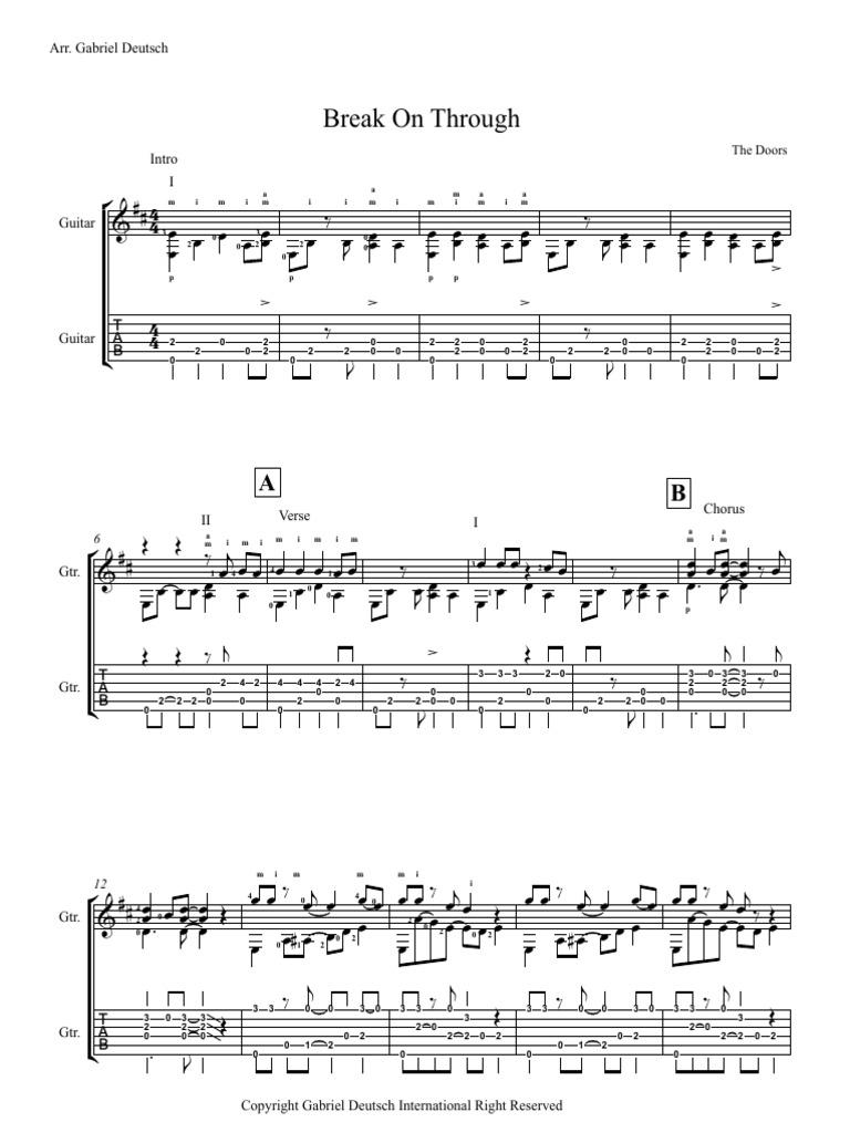 Break On Through TAB - Full Score | PDF