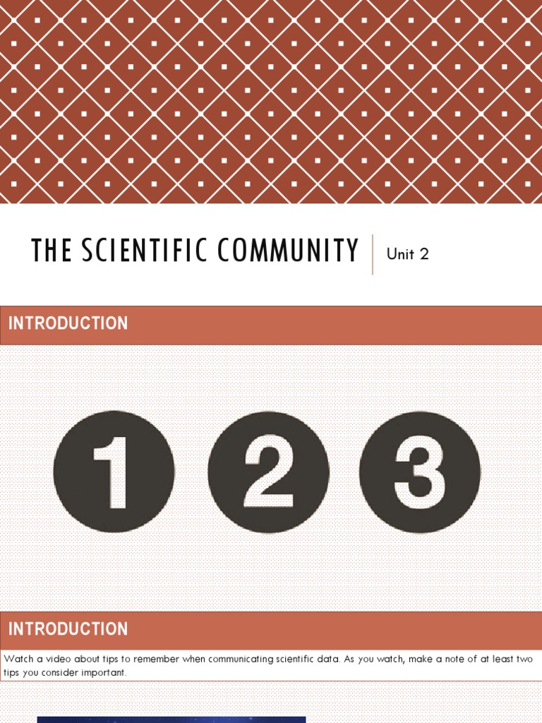 UNIT 2 - PPT The Scientific Community | PDF