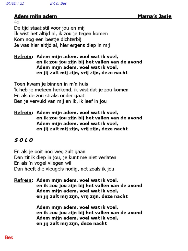 Adem Mijn Adem - Chords | PDF