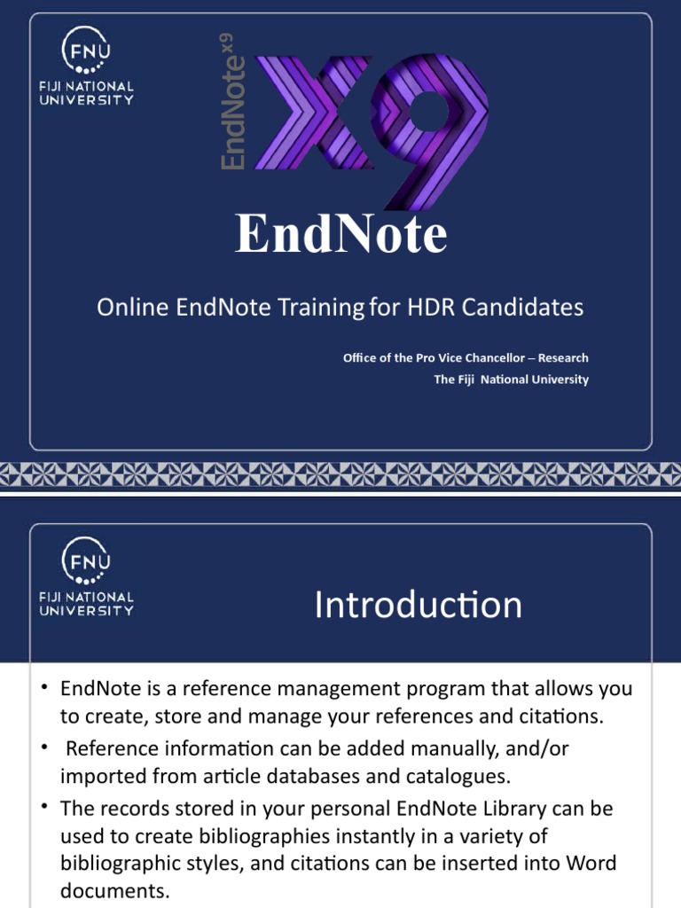 EndNote Presentation Slide | PDF | Computer File | Data Management