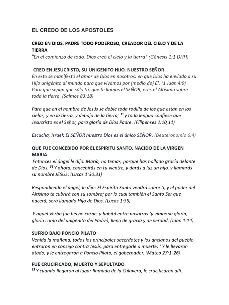 El Credo de Los Apóstoles | PDF
