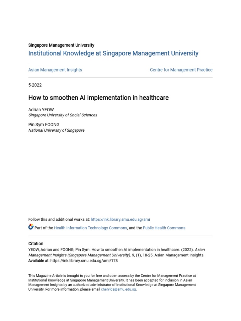 How To Smoothen AI Implementation in Healthcare | PDF | Artificial ... How To Smoothen AI Implementation in Healthcare | PDF | Artificial ...