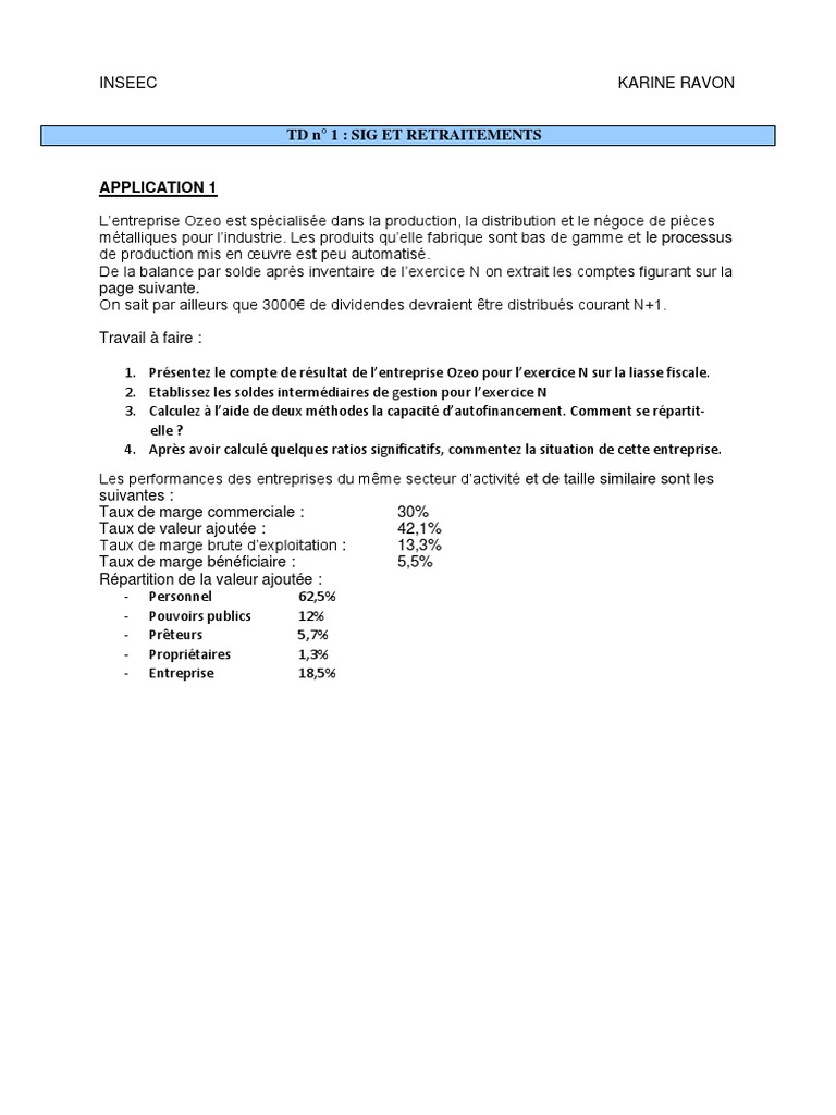 TD1 SIG RETRAITEMENTS | PDF