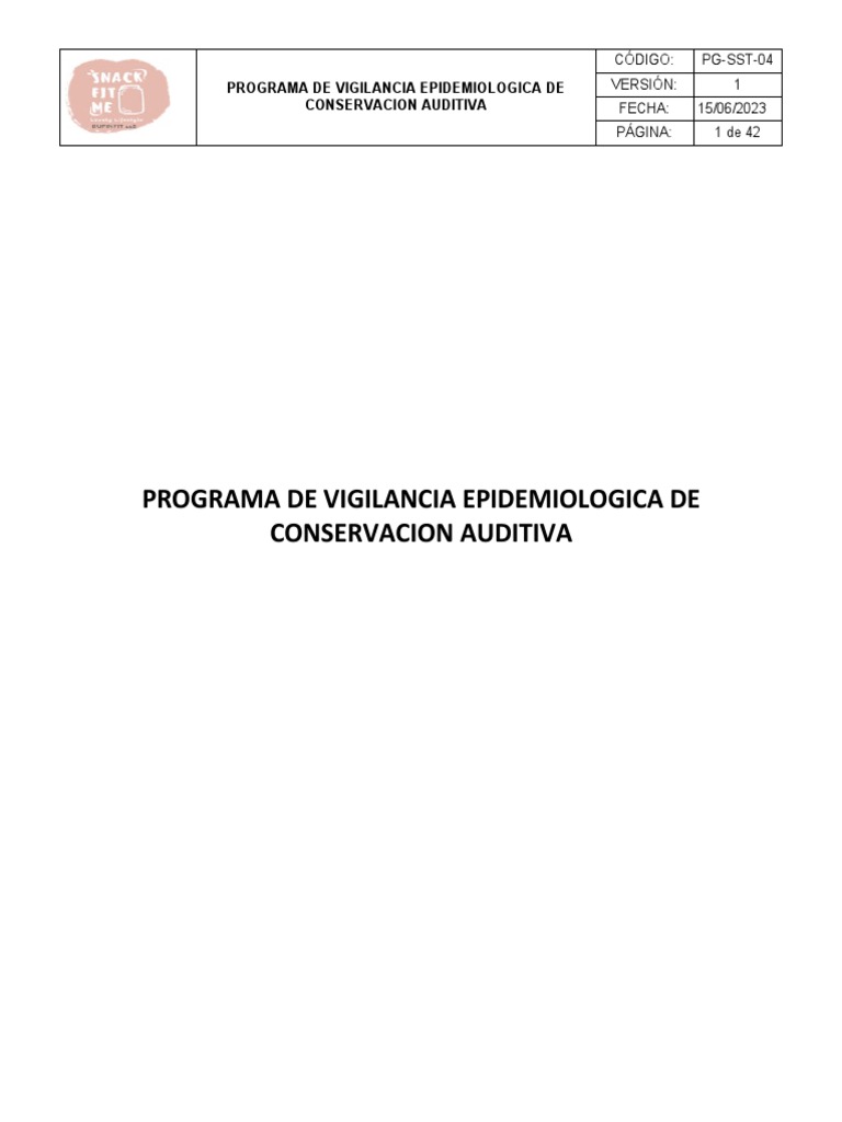 Pg-sst-04 Pve Conservacion Auditiva | PDF