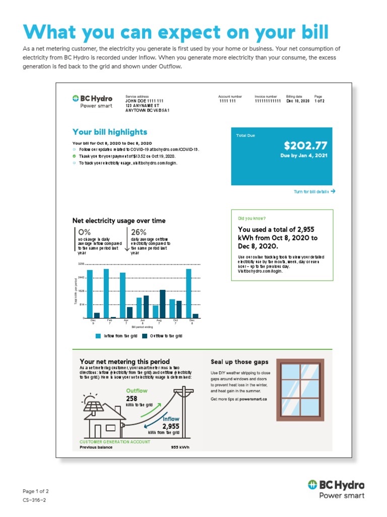 How To Read Net Metering Bill Winter | PDF