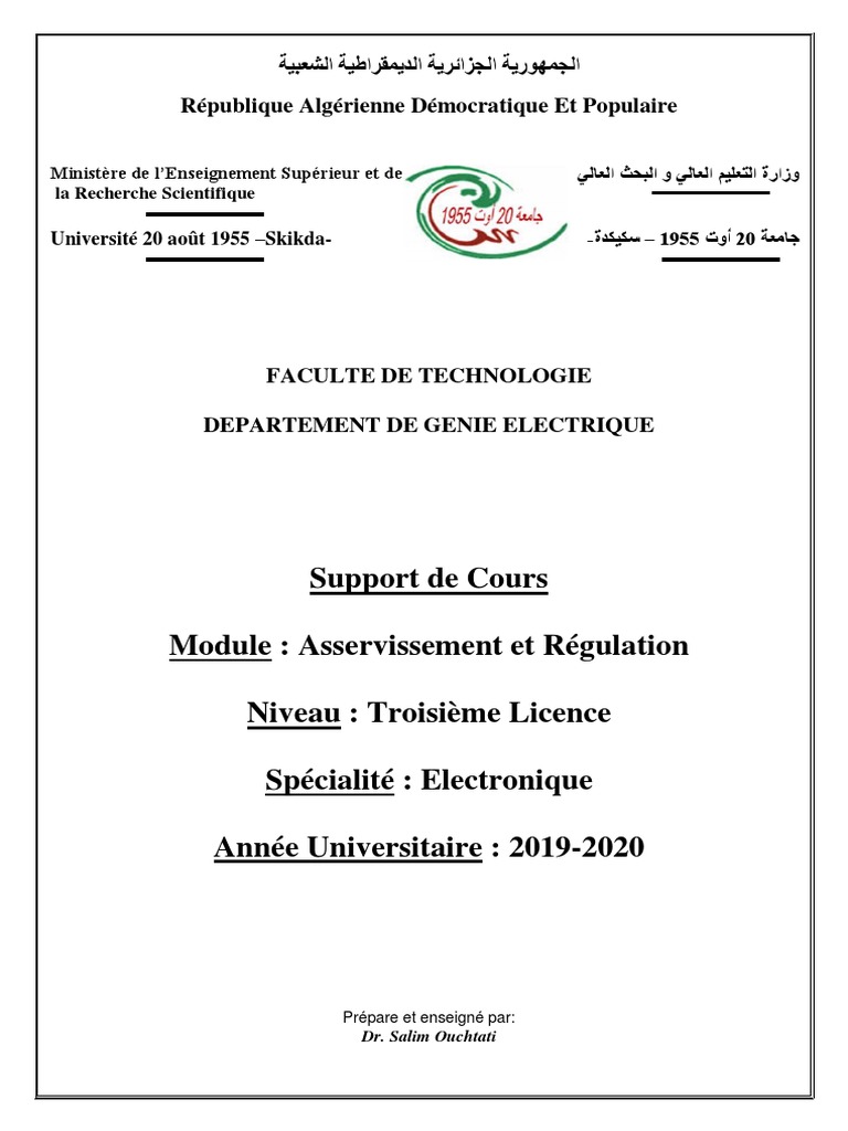 Asservissement et régulation en automatique | PDF | Automatisation ...