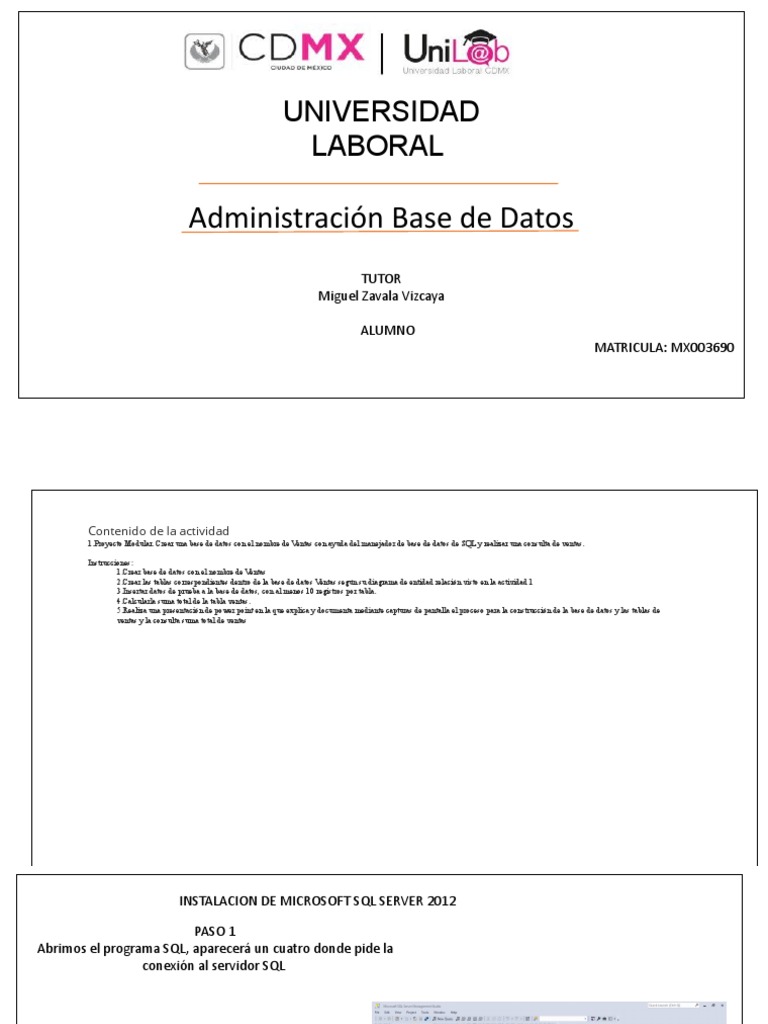 Proyecto Modular | PDF | Servidor SQL de Microsoft | Bases de datos
