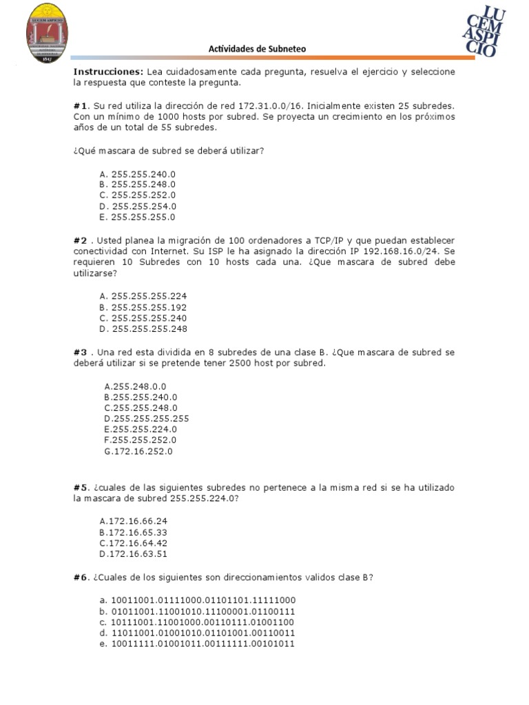 Actividad de Subneteo V1 | PDF