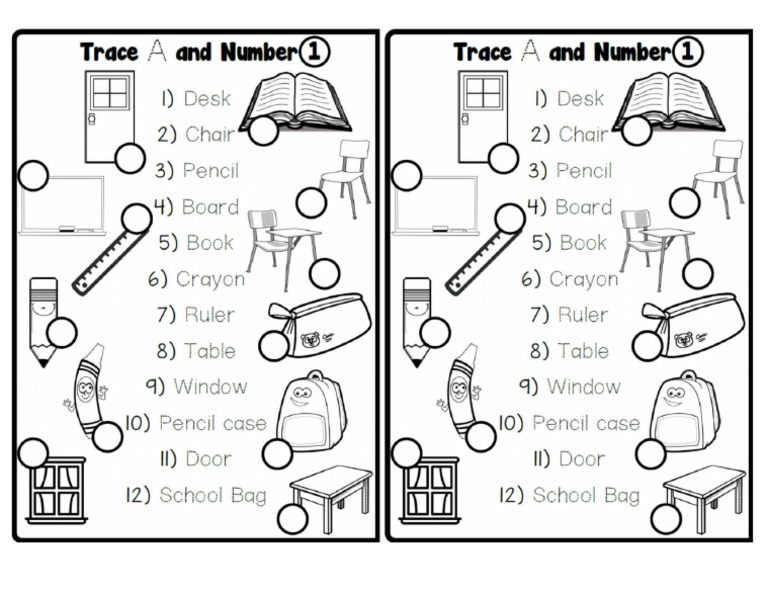 Classroom Objects Worksheet | PDF
