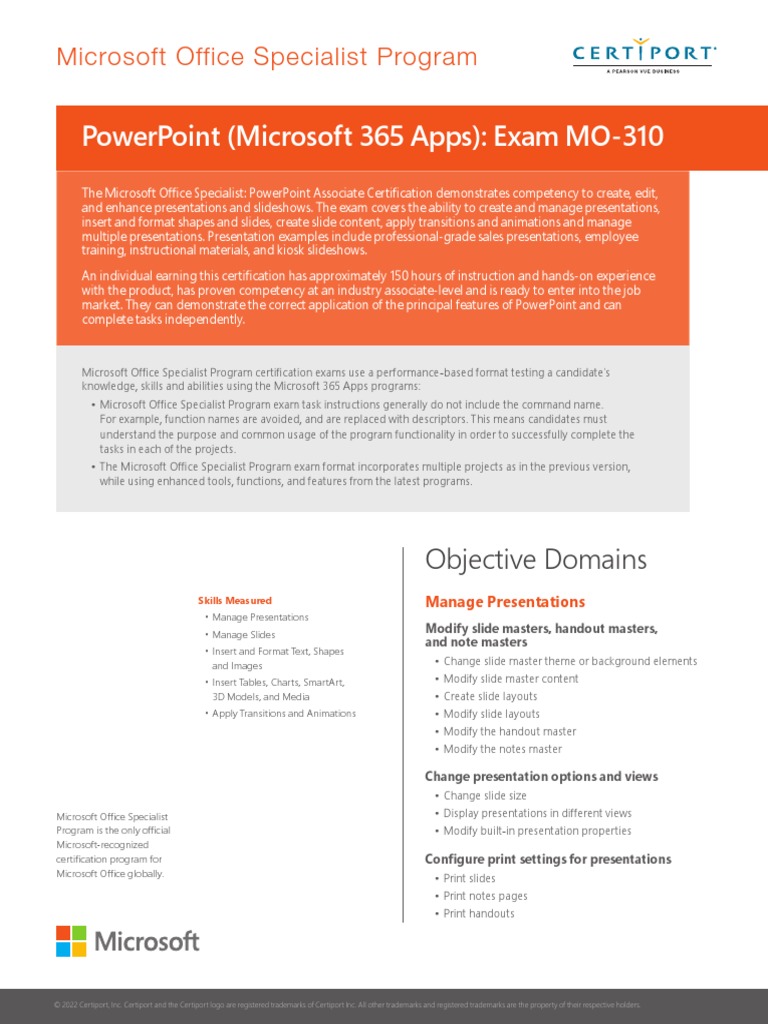 Mos 365 PPT 2022 Od | PDF
