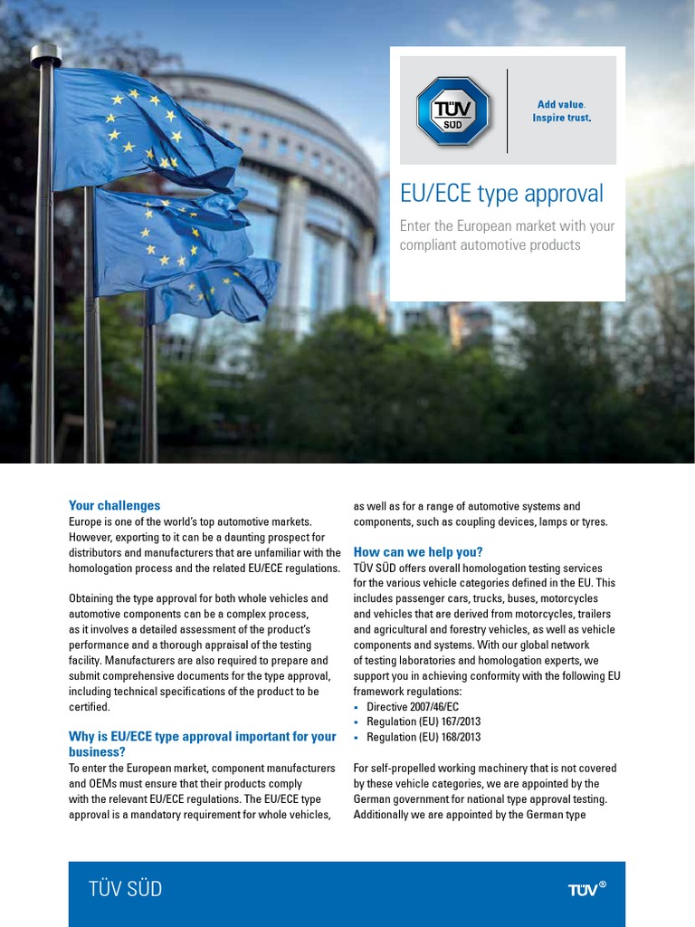 Tuvsud EU ECE Type Approval | PDF