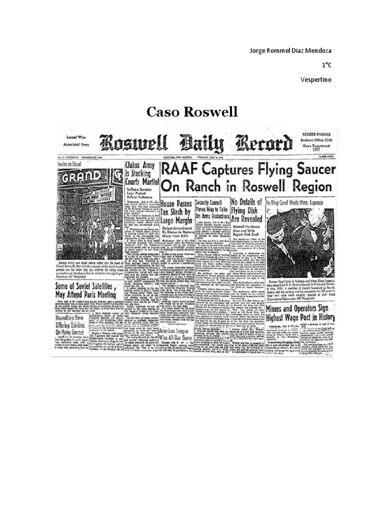Ensayo Caso Roswell | PDF