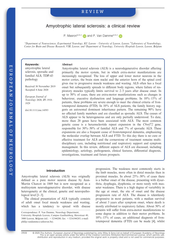 ALS: Clinical Review and Insights | PDF | Self-Improvement | Science ...