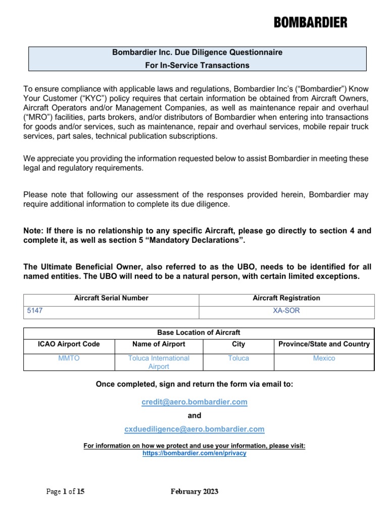 Smart Parts Bombardier Sor | PDF