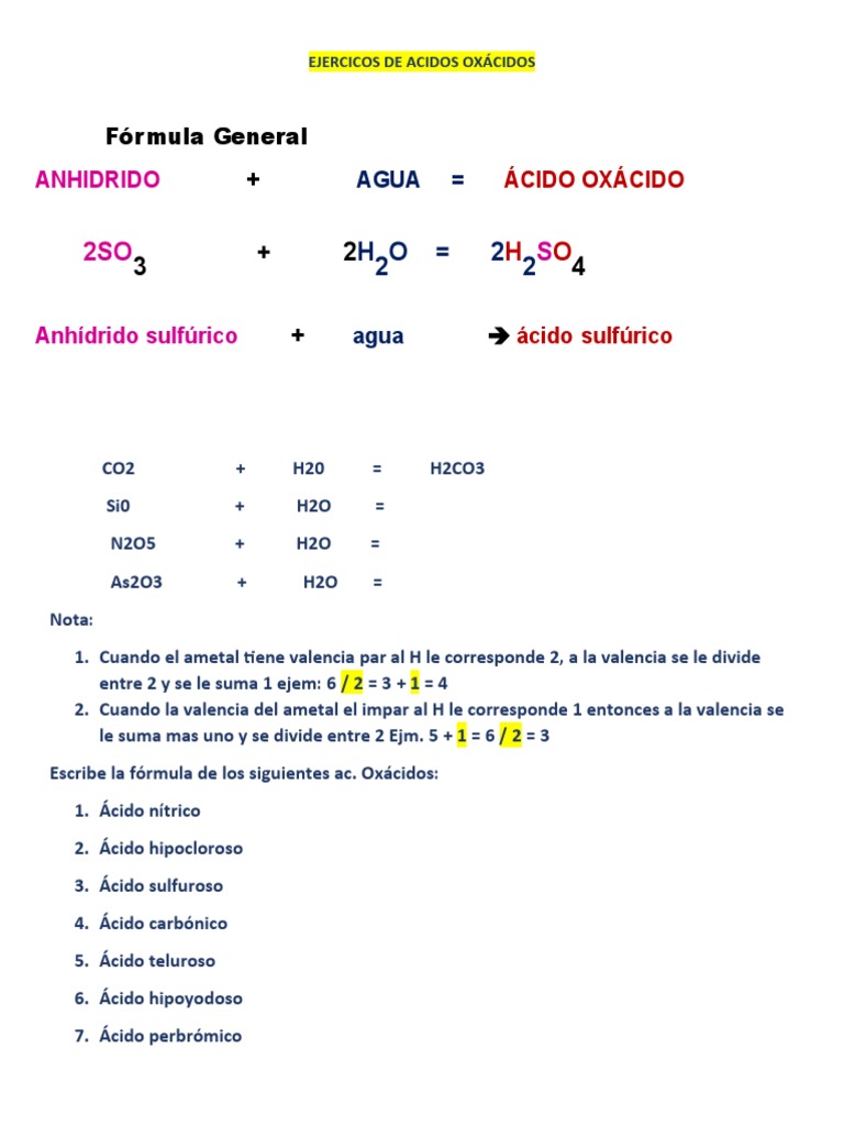 Practica de Acidos Oxácidos | PDF