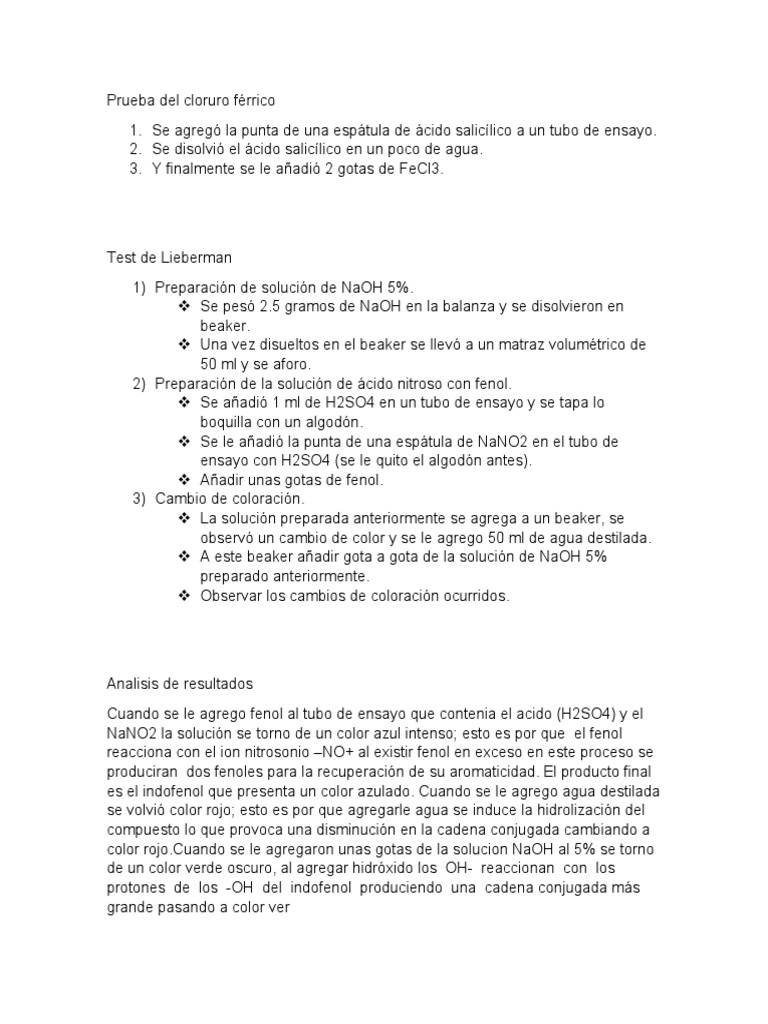 Procedimeinto Experimental Lab Orga #3 | PDF | Cocina, comidas y vino | Arte