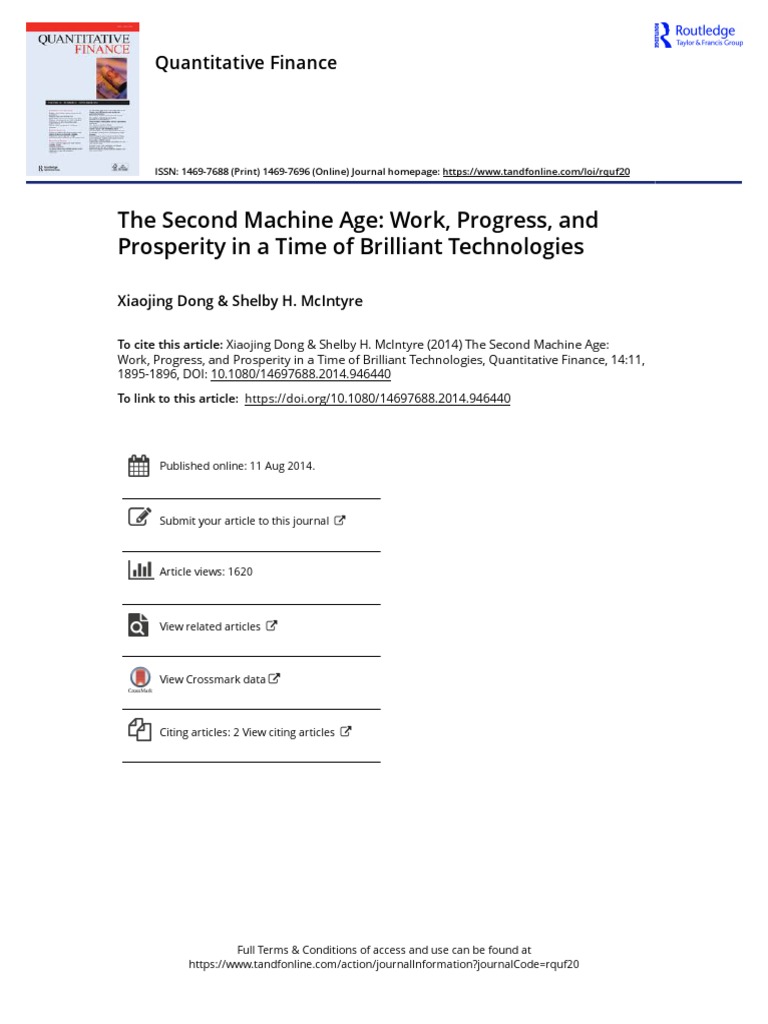 The Second Machine Age Work Progress and Prosperity in A Time of ...